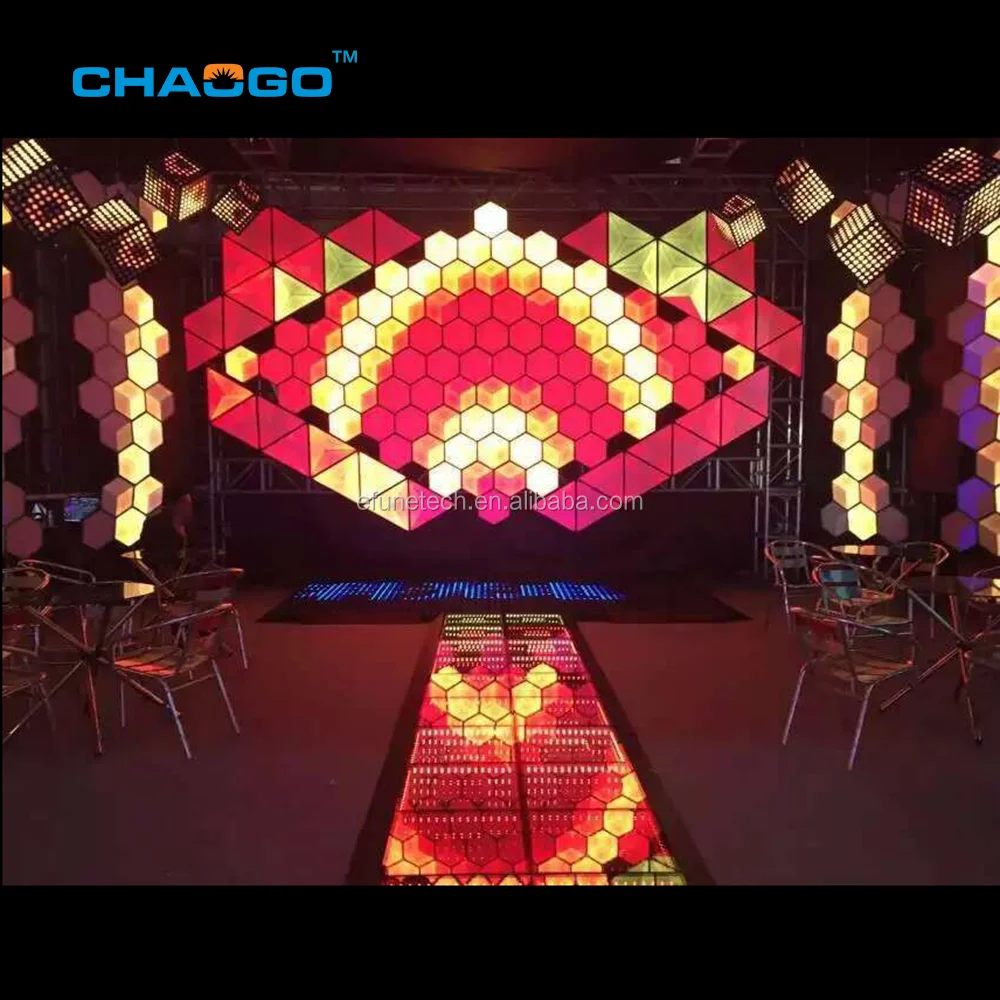 Diy Art Design Nightclub Disco 3d Effect Triangle Led Ceiling Light ...