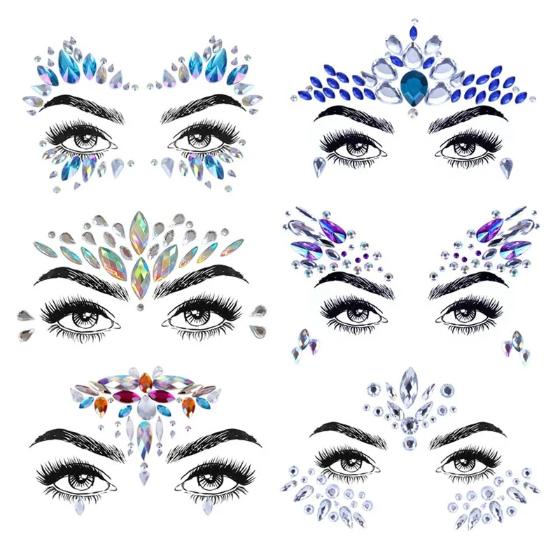 Crystal Sexy Chest Jewels Temporary Tattoo Sticker 3d Stage Rhinestone ...