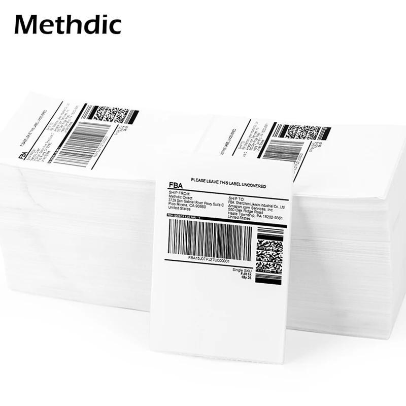 Methdic Folding Super Strong Adhesive Shipping Label 4"x6" Fanfold ...