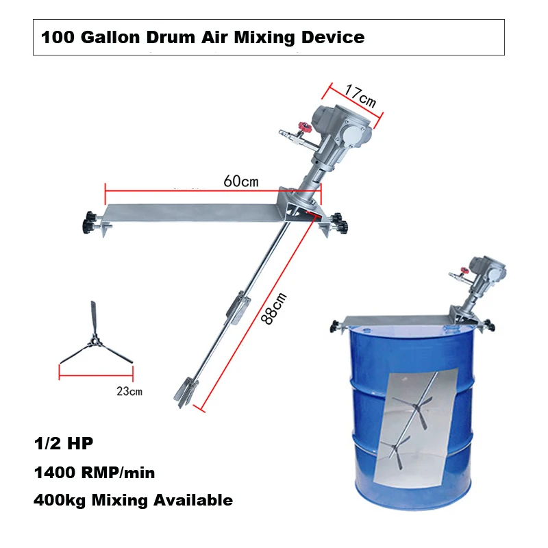 Fluid Agitator Mixer 200l Drum For 50 Gallon Paint Drum,100 Gallon ...