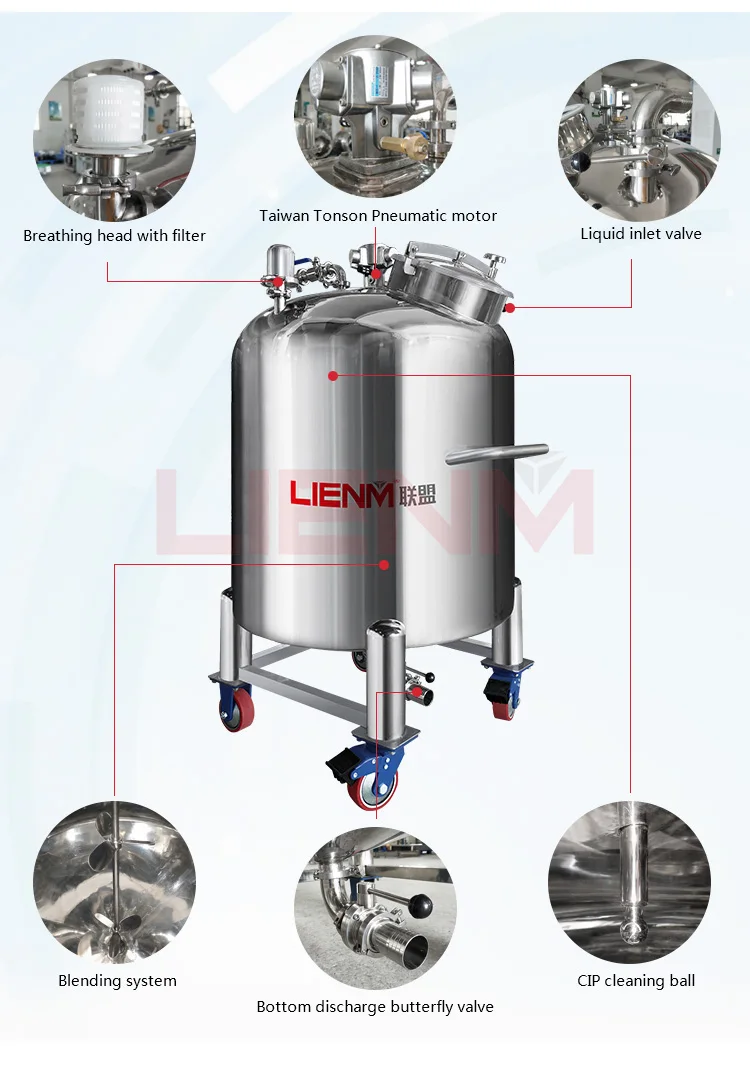 300l 500l Stainless Steel Vessel Storing Alcohol/Lucca Oil/Soybean Oil ...