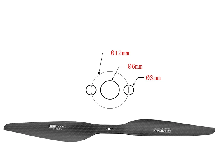 T-motor 17 Inch Carbon Propeller With Qad Carbon Propeller P17x5.8 Prop ...