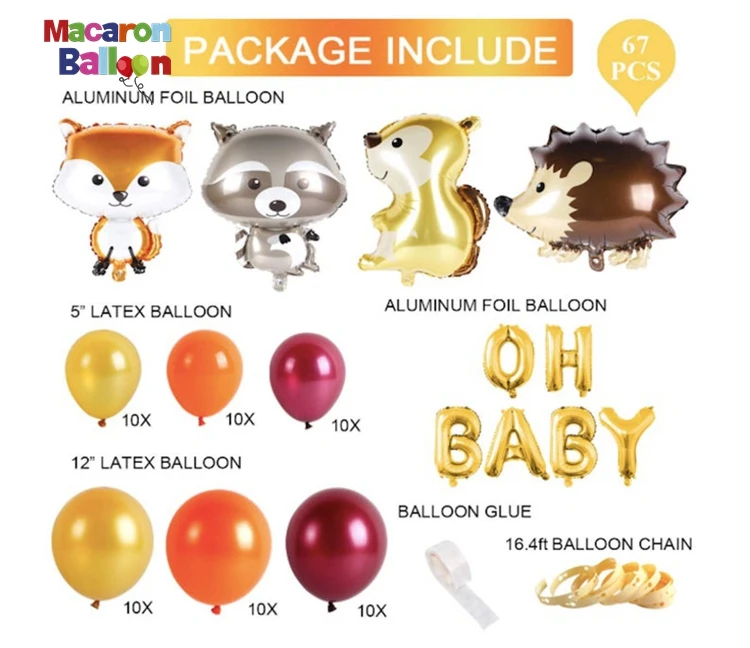 Woodland Baby Shower Balloon Garland Arch Woodland Creatures For ...