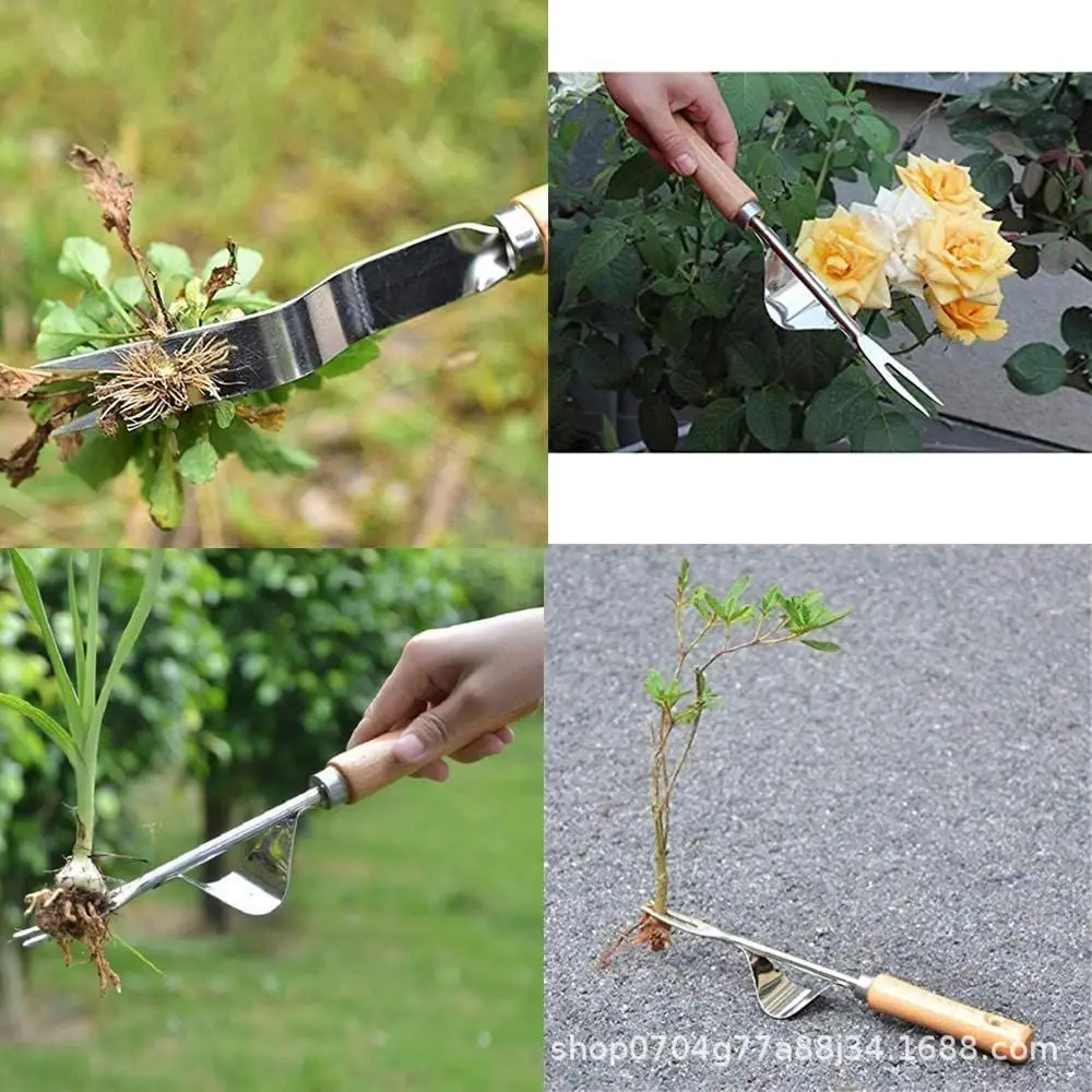 Stainless Steel Root Fork Rubber Head Weeder - Eco-friendly