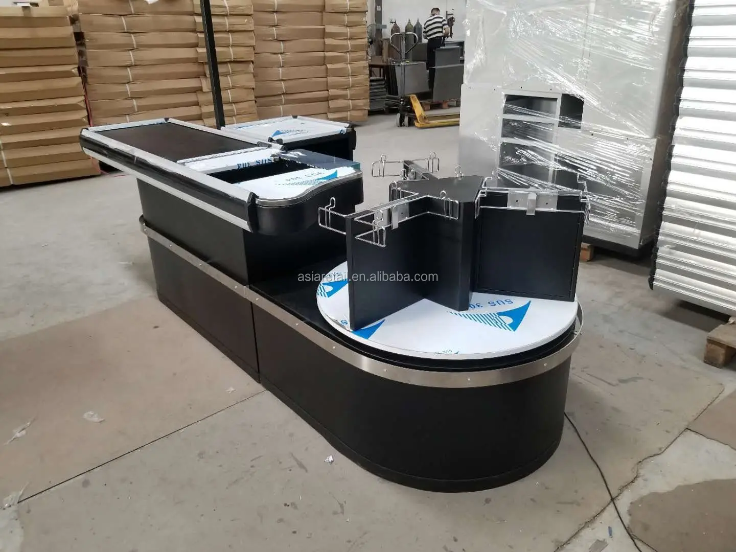 Supermarket Design Retail Cash Register Table - FSC SMETA Certified