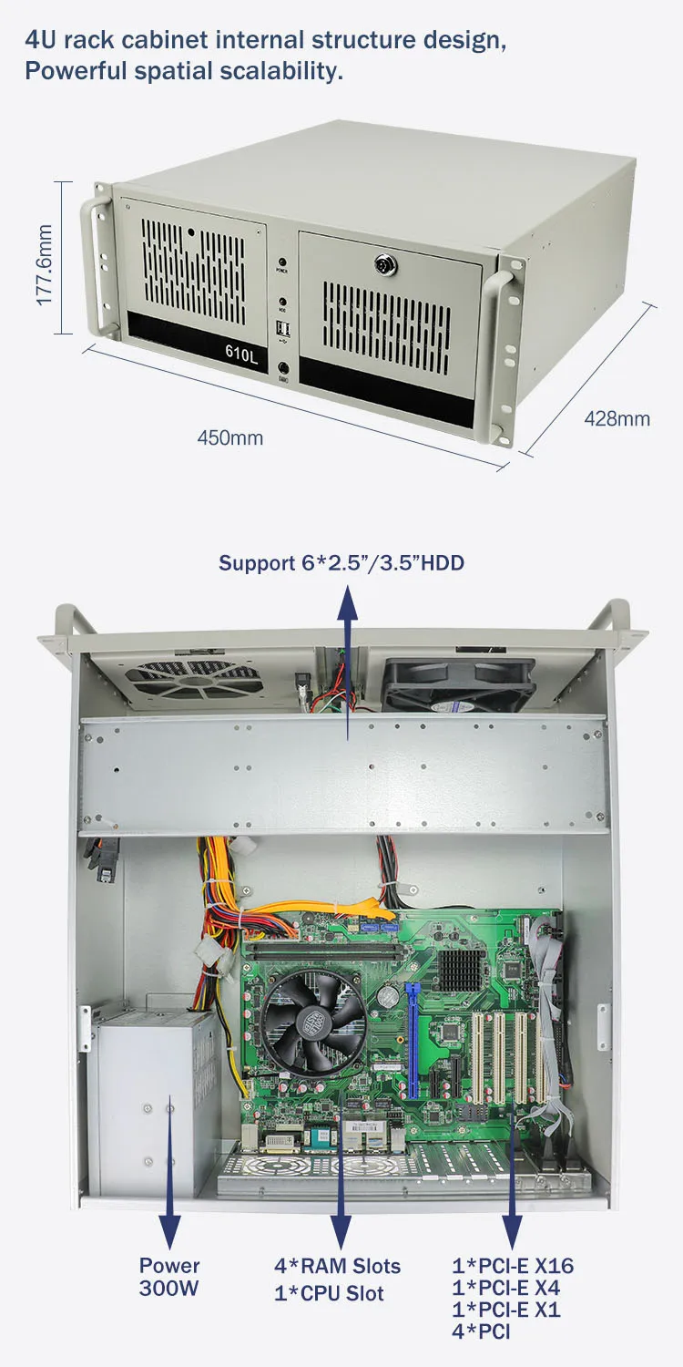 Cheap 4u Rack-mounted Industrial Server Intel Core I7 6700 Quad Core ...