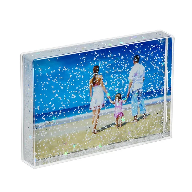 Acrylic Glitter Liquid Photo Frame - Modern & Customizable