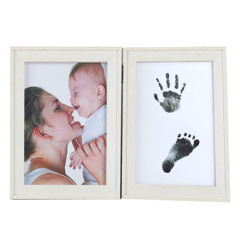 Wood Handprint Baby Footprint Frame And Photo Frame Kit My First Year ...