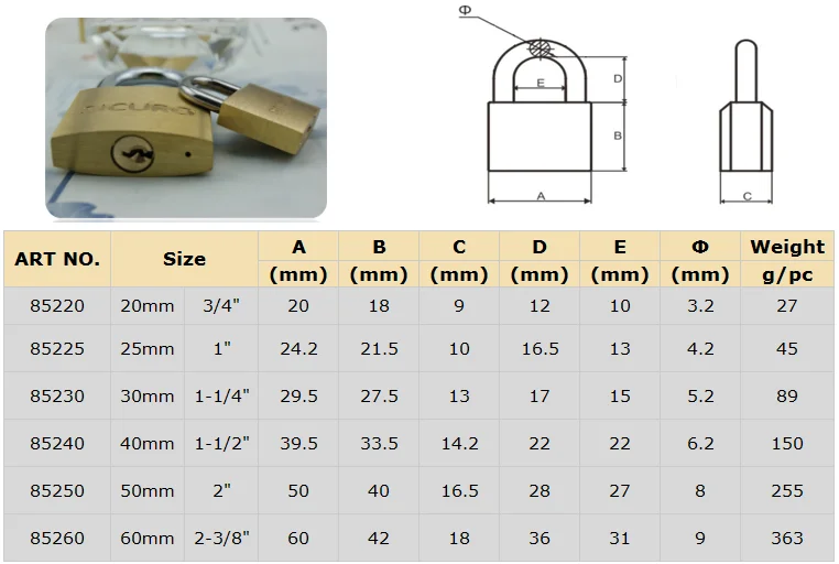 Heavy Duty Brass Padlocks with Master Keys - Secure Your Assets