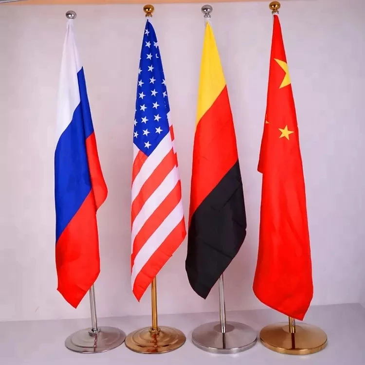 Customized Indoor Standing Floor Office Flags With Base Flagpole - Buy ...