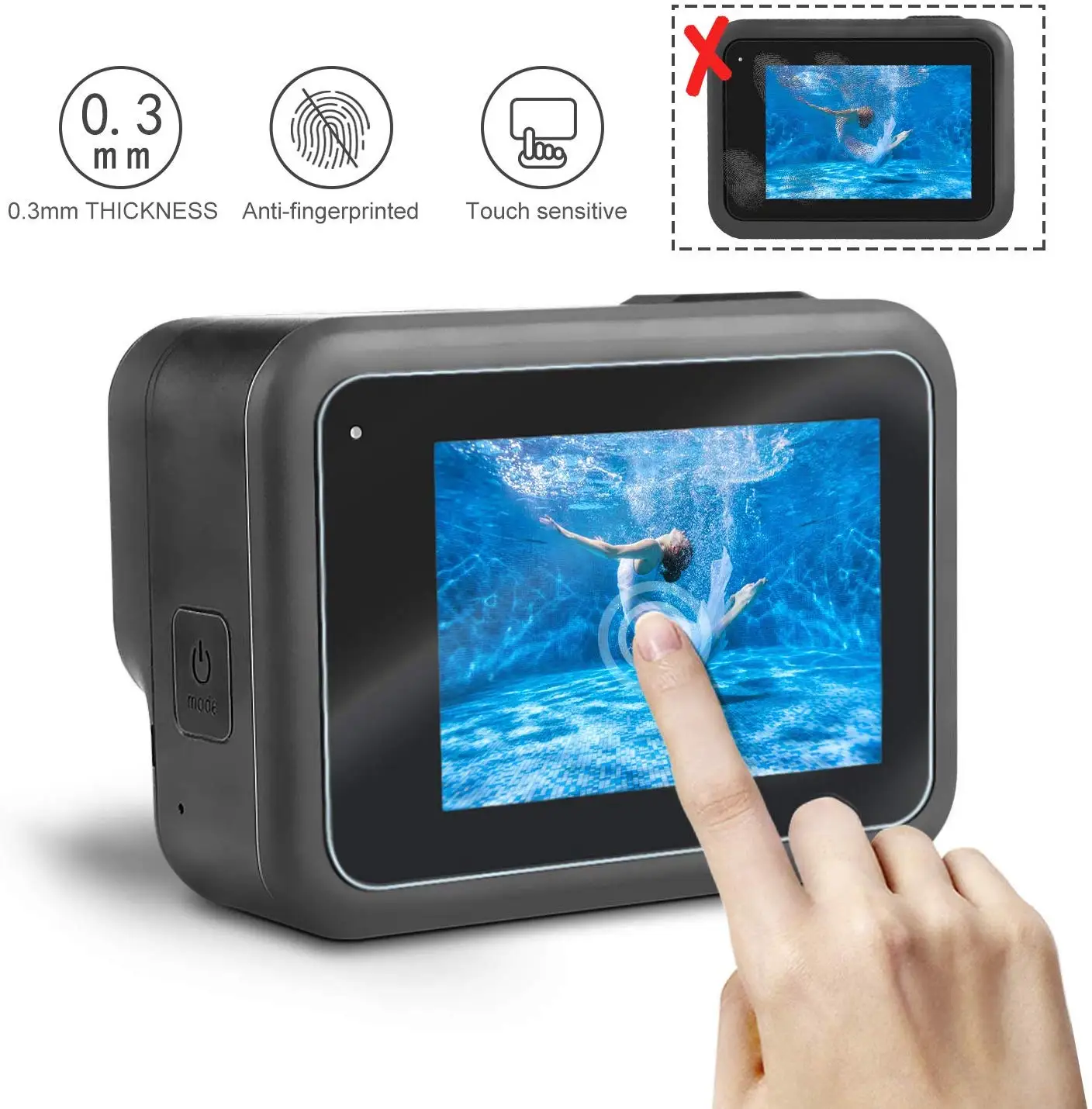Tempered Glass Screen Protector For Gopro 8 Hero8 Black Action Camera ...