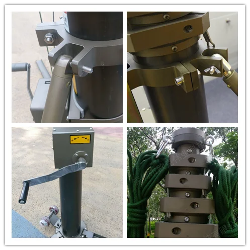 Aluminum Alloy Hand Crank Fast Deployed Telescopic Antenna Mast For ...