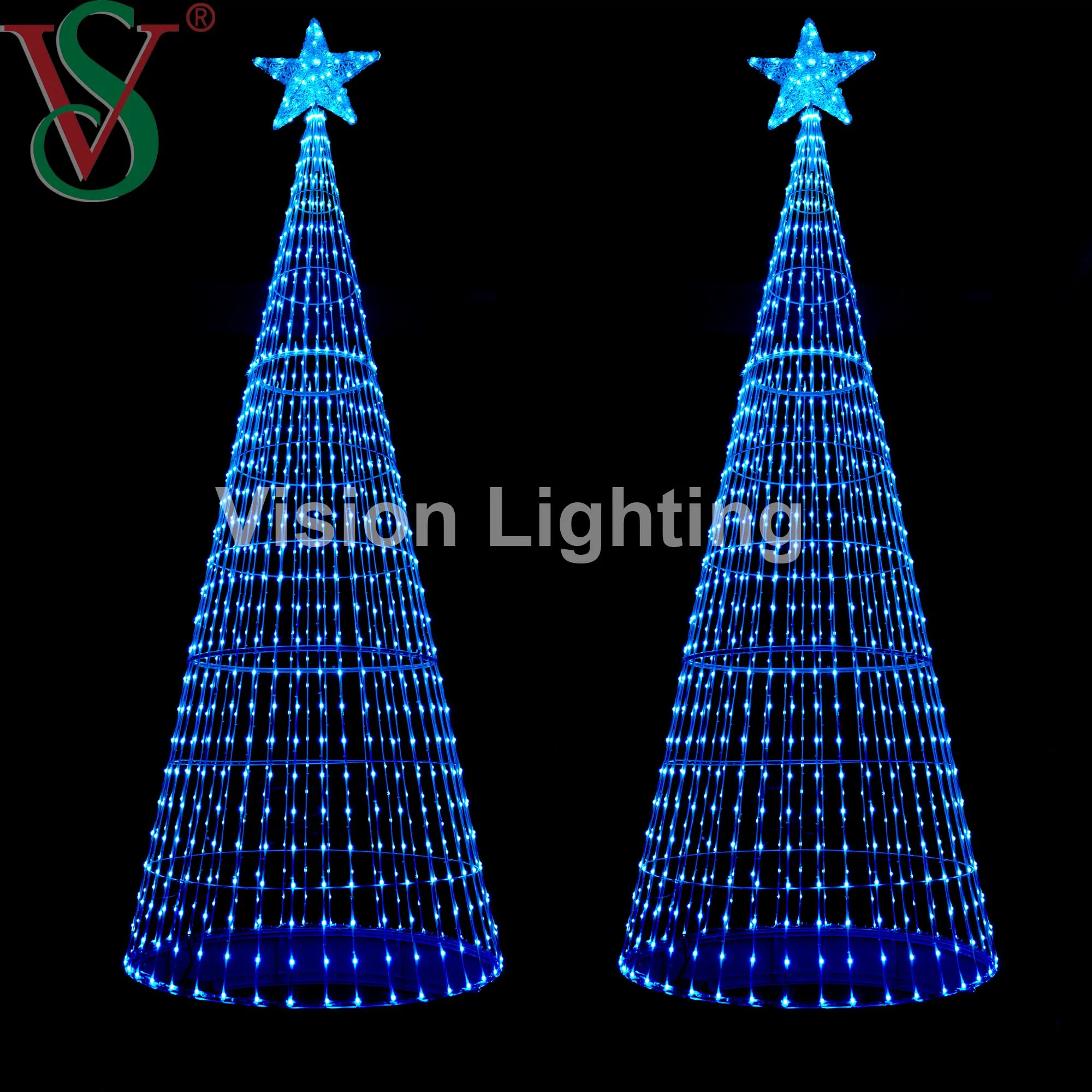 Smart Programmable RGB DMX Cone Tree Light for Christmas & Holiday ...