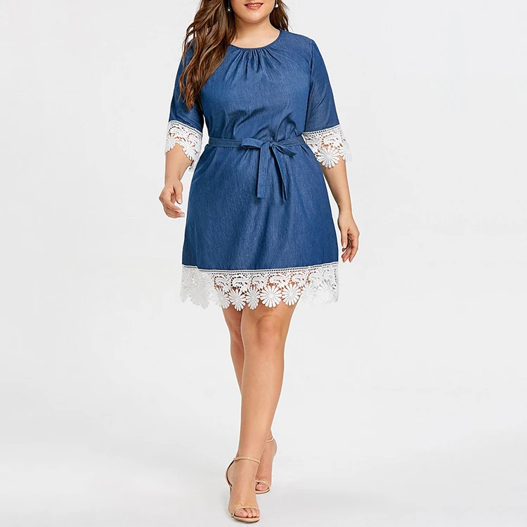 New Style Blue Jean Summer Short Plus Size Women Dress Fashion Women ...