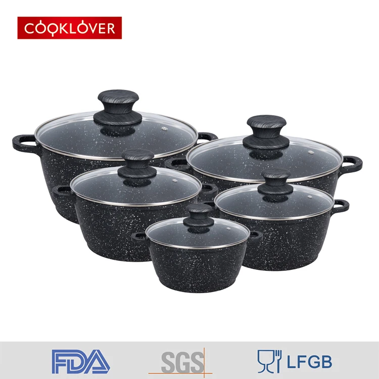 Cooklover Casserole Set - Nonstick Marble Coating Cookware