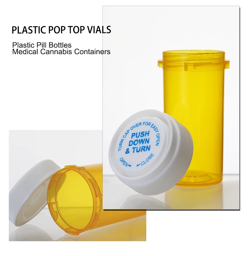 Childproof Bottle Pop Top Vials - Secure Medical Storage