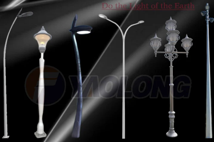 Custom Design 5 Meter Driveway Aluminum Anodized Led Curved Light Pole ...