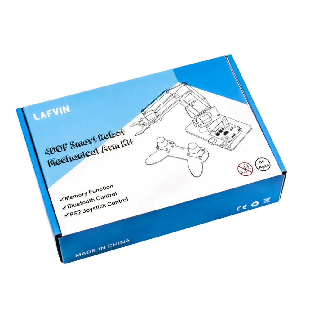 LAFVIN PS2 Joystick 4DOF Acrylic Toys Robot Mechanical Arm Claw Kit for ...