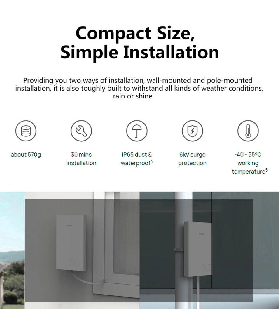 Huawei 5g & 4g Outdoor Router 5g Cpe Win H312-371 Support Nsa And Sa ...