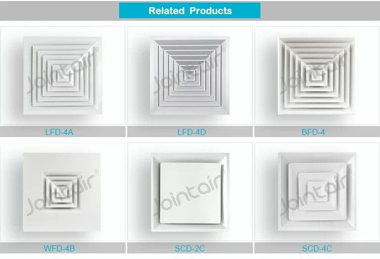 HVAC System Steel Decorative Ceiling Vents - 3 Cone Diffusers