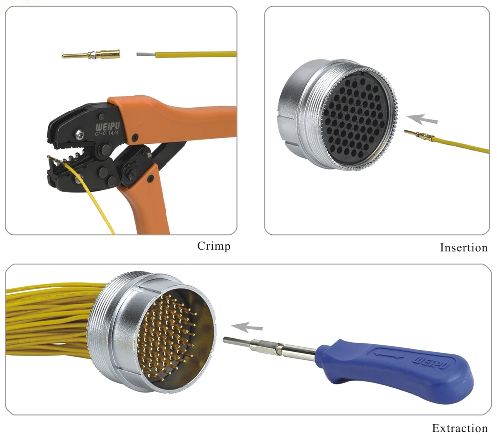 Weipu Circular Connector Crimp Contacts - Male Female