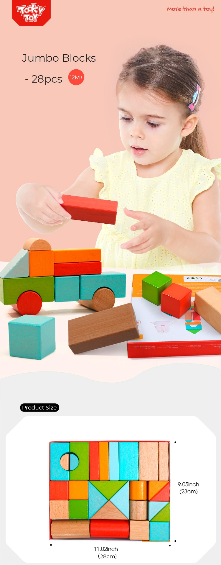 Jumbo Building Blocks Games Design Girls Wooden 2020 28pcs New For Kids ...