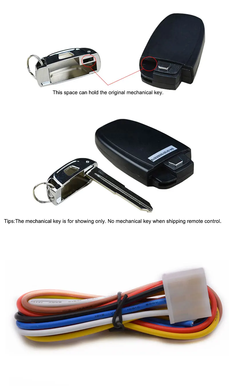 Smart Key Remote Control Car Alarm Button Starter Anti-theft Remote ...