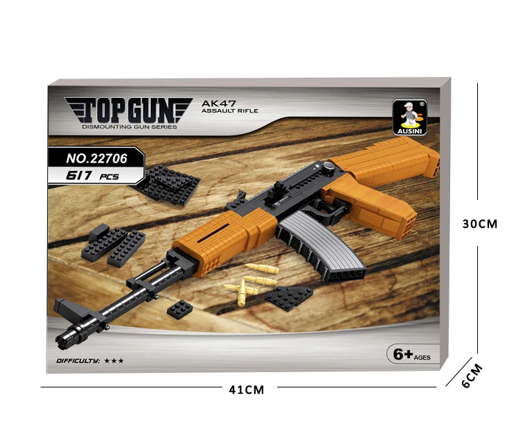 Gun Brick Toy Ausini AK47 Sniper Gun Military Building Blocks