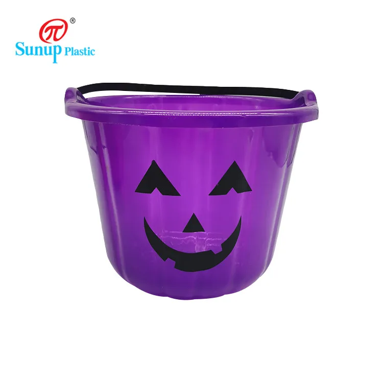 Halloween Party Plastic Clear Candy Floss Bucket Plastic Round Mini ...
