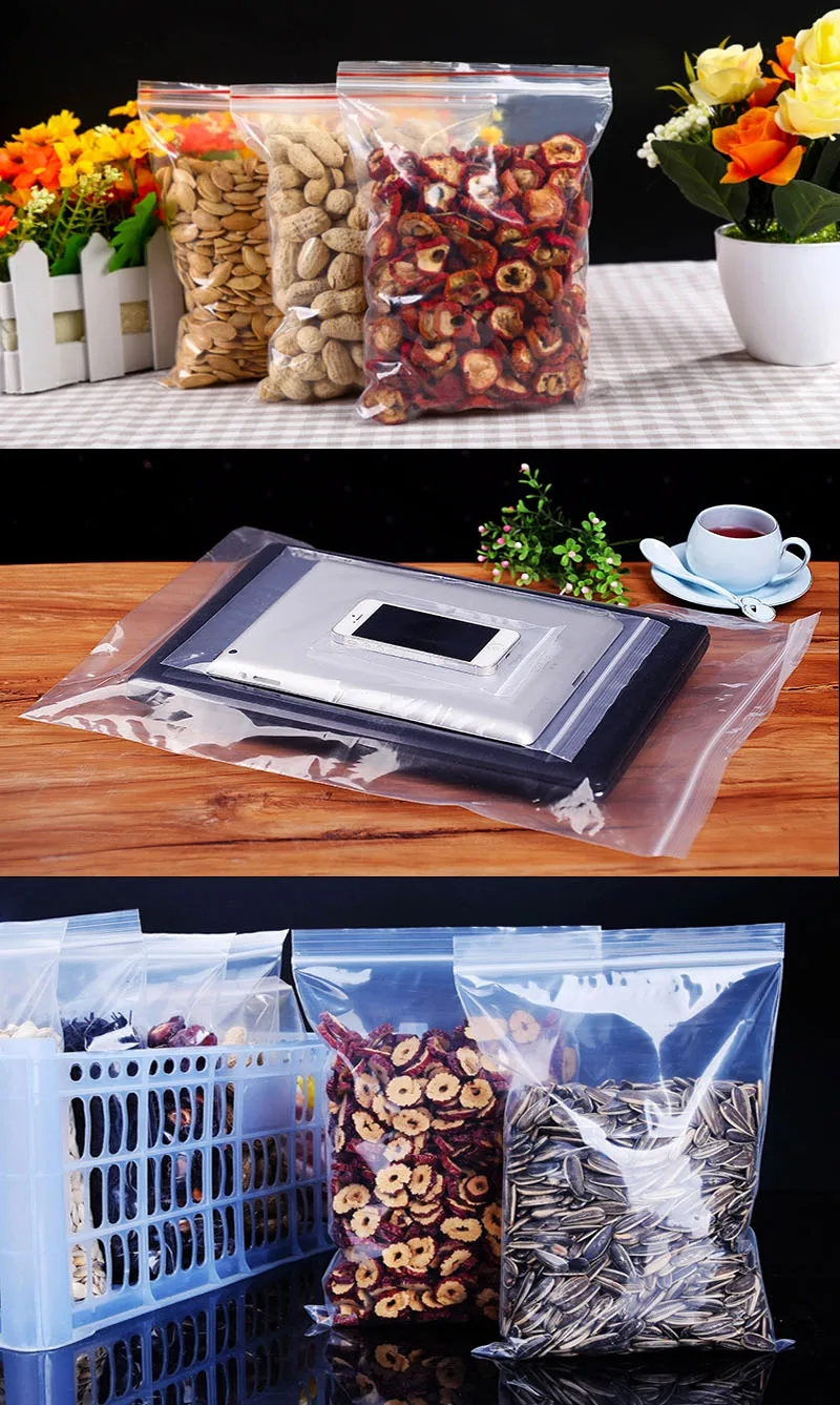 Resealable Pe Jewelry Ziplock Zip Zipped Lock Grip Seal Bags 12x17cm ...