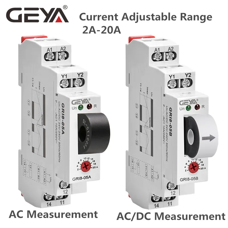 GEYA GRI8-05 AC/DC Current Control Balance Relay 2A-20A
