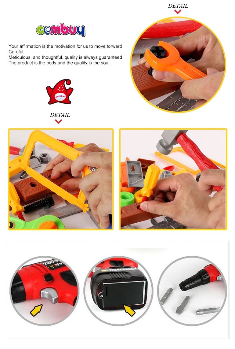 Electric Pretend Play Kids Game 37 Pcs Plastic Power Tool Toy - Buy ...