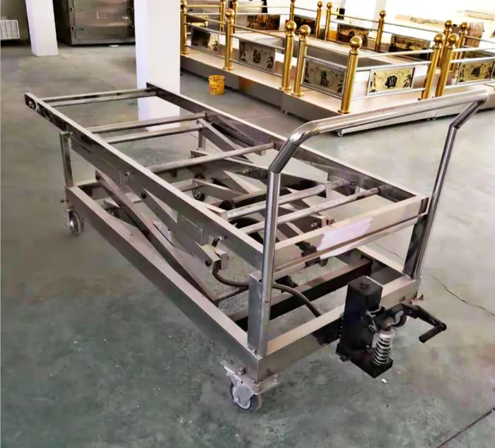 Casket Coffin Lifting Trolley for Crematorium - Adjustable Mortuary ...