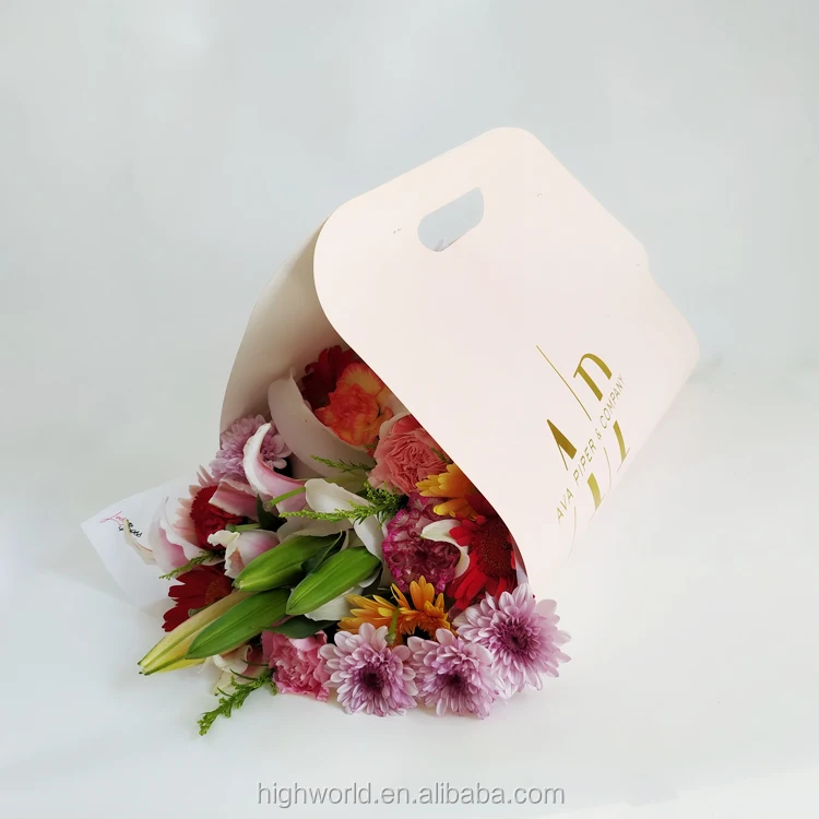 Puff Printing Custom Flower Wrapping Carrier Paper Bags for Gift ...