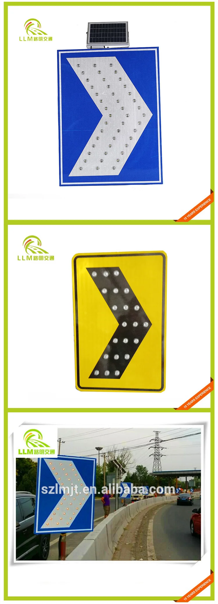Solar Powered Road Safety Led Flashing Arrow Chevron Direction ...