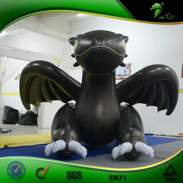 Custom Shape Pvc0 4mm Giant Black Inflatable Toothless Dragon