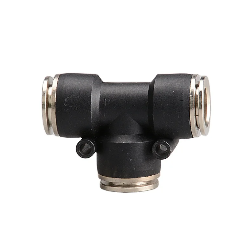 T Type Pipe Quick Connector Plastic Pneumatic Fitting 3 Way Push In Air ...