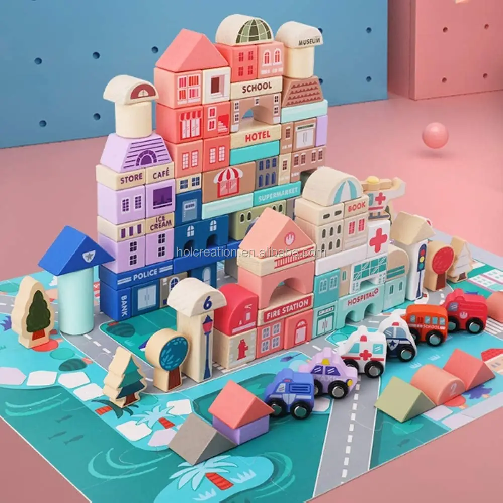 Building Block 115pcs Child Kid Early Educational Wooden Interesting ...