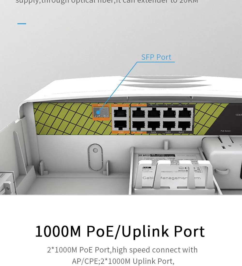 Outdoor Weatherproof 8 Port Fast Ethernet Poe Switch Waterproof Gigabit ...