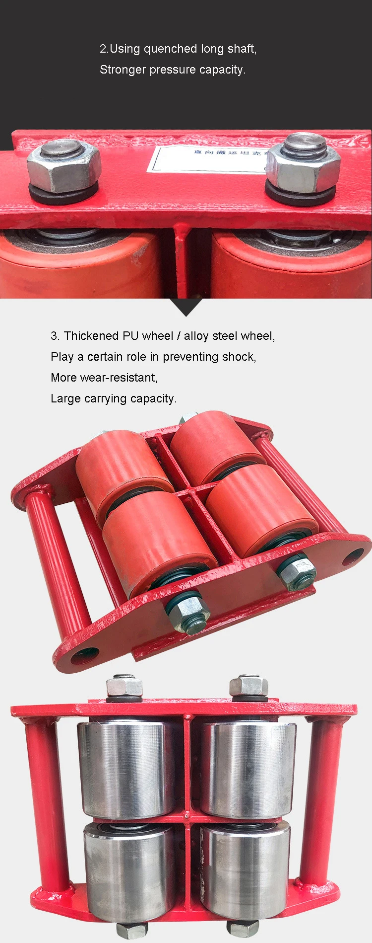 6T to 30T Moving Tanks Machinery Roller Skids Transport Cargo Trolley