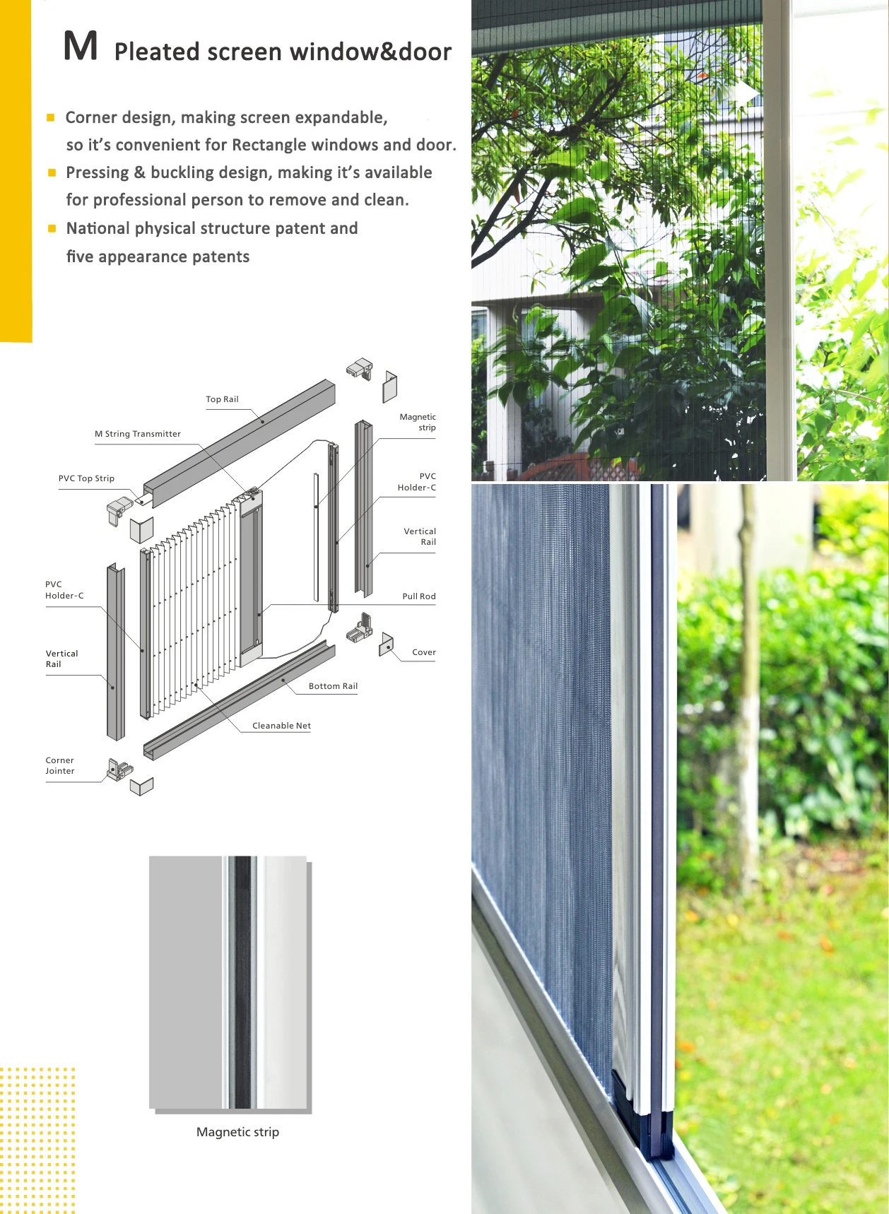 Magnetic Screens Mesh with Profiles - Sliding Mosquito Nets