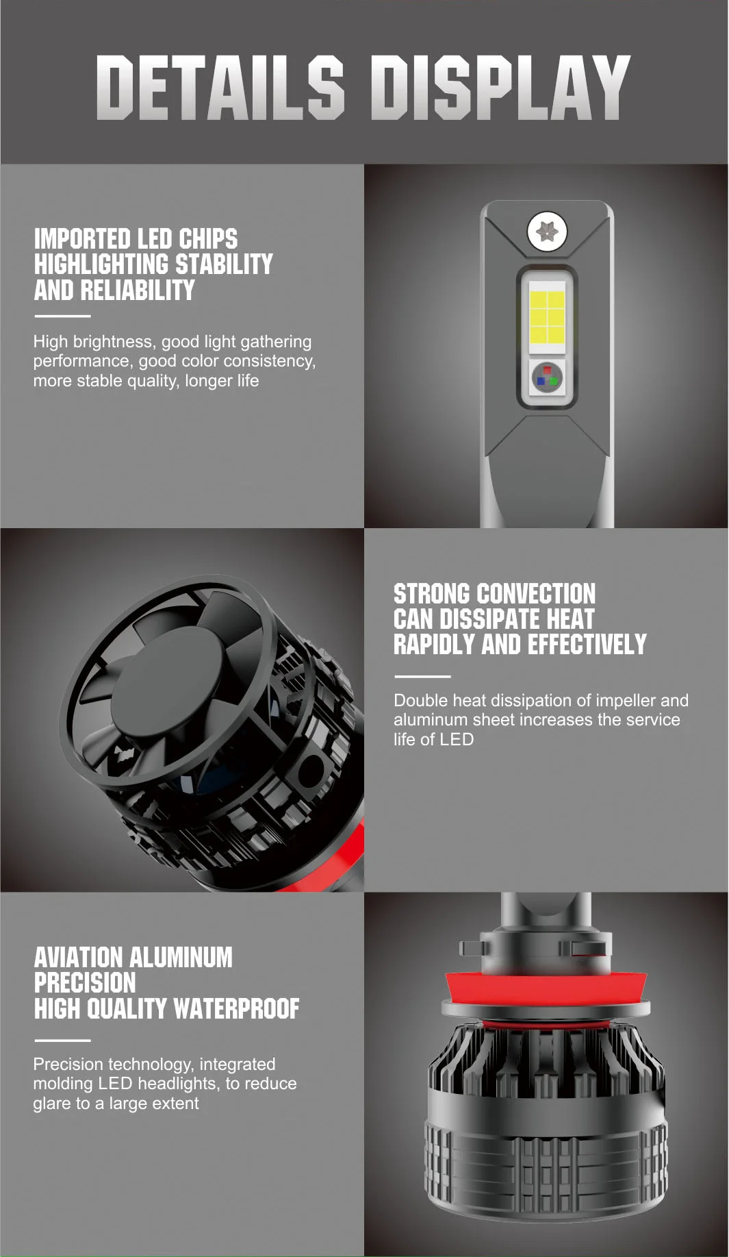 Smart RGB LED Headlights for Car Retrofit - Control 7 Colors