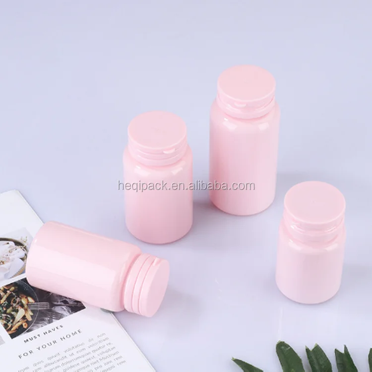 High Quality 80ml Plastic Pink Pill Bottle With Pull Ring Cap - Buy ...