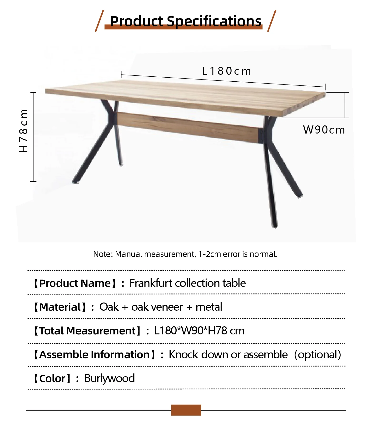 Luxury Furniture Dining Room Table Wood Modern Black Metal Legs - Buy ...