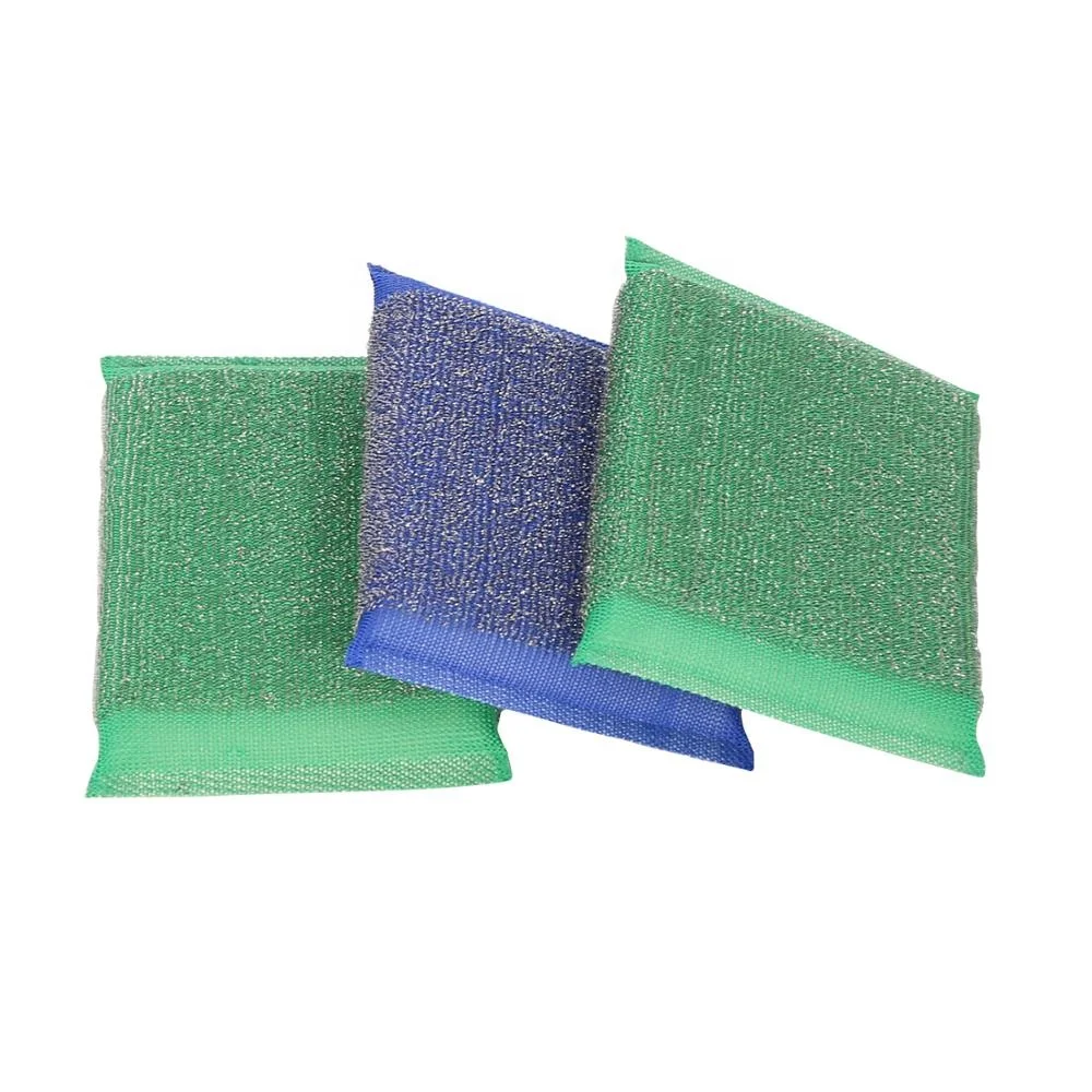 golden silver scrub kitchen cleaning sponge dish washing scouring pad ...