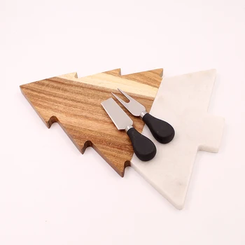 Christmas Trees Marble And Wooden Cheese Cutting Board - Buy Cheese ...