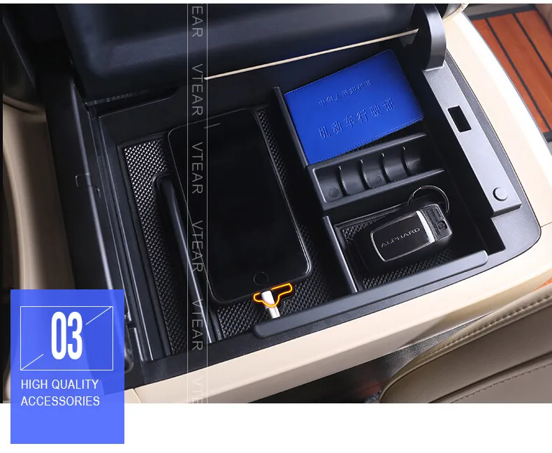 Vtear For Toyota Alphard Vellfire Storage Box Car Accessories Center ...