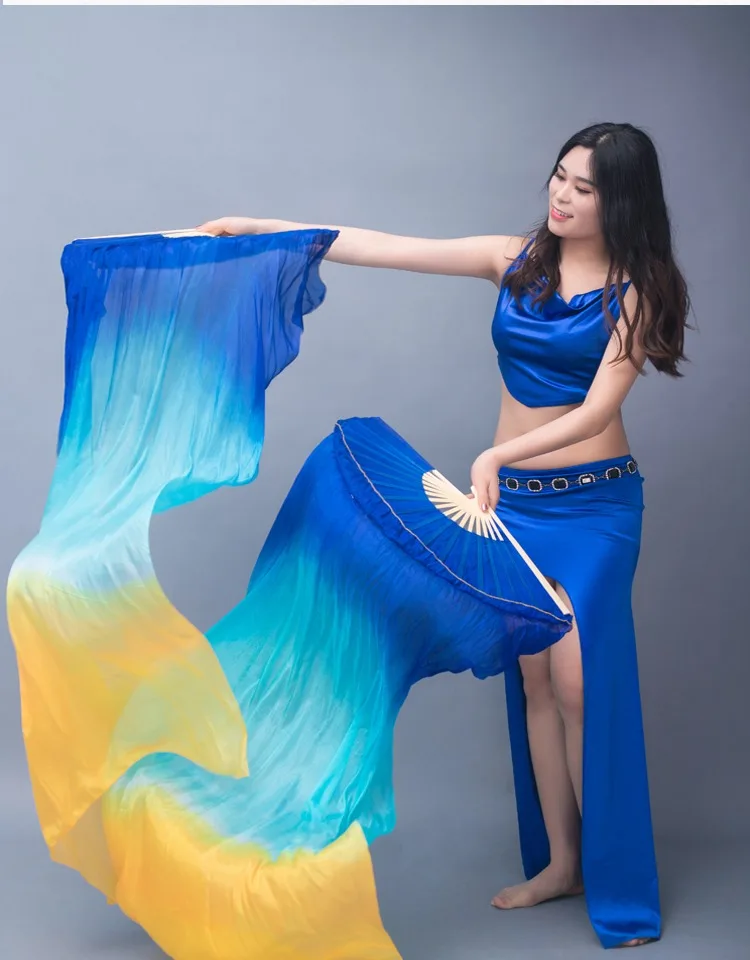 90g 1.2m/1.5m/1.8m/2m Gradient Performance Long Sure Silk Belly Dance ...