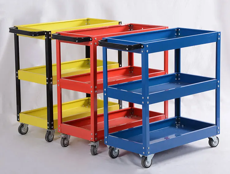 Metal Roller Cabinet Movable Trolley 3 Layers Tool Trolley With For ...
