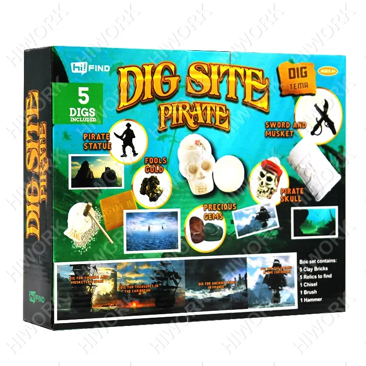 Oem Stem Kids Toys Dig Pirate Kit 5 In 1 Excavation Set - Buy 5 In 1 ...